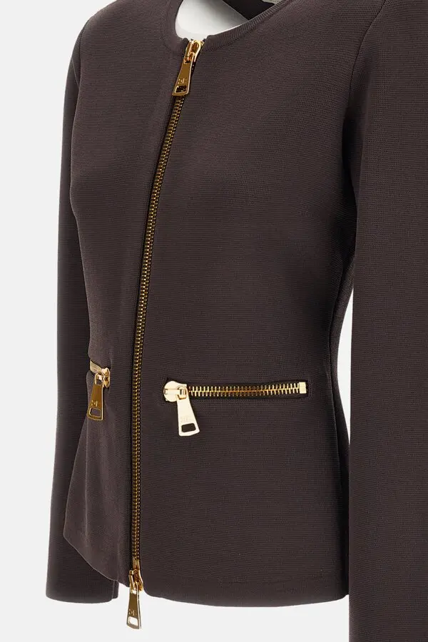 Elisabetta Franchi Cardigan In Maglia Con Zip