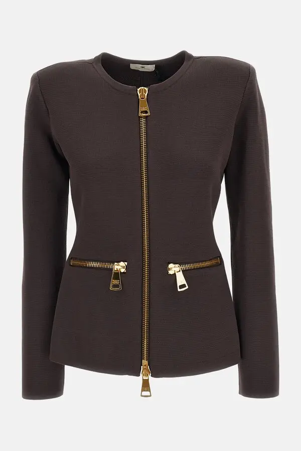 Elisabetta Franchi Cardigan In Maglia Con Zip