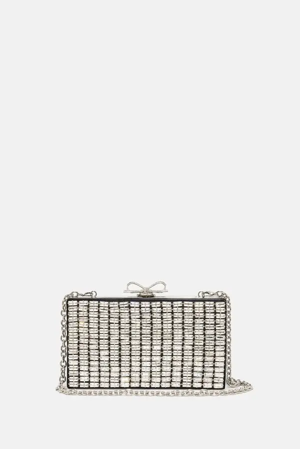 SELF-PORTRAIT Borsa A Mano In Maglia Metallica - Silver
