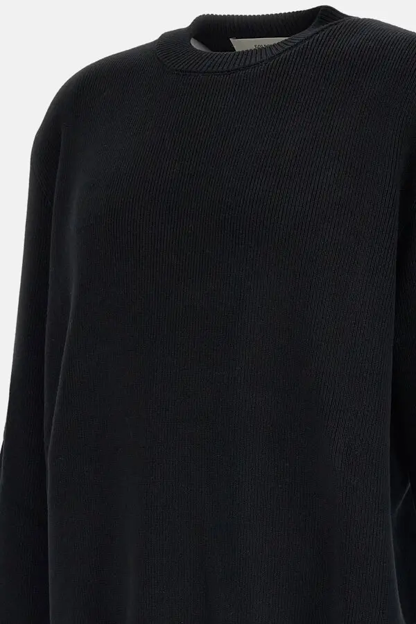 GOLDEN GOOSE Maglione Girocollo In Cotone Con Logo - Nero