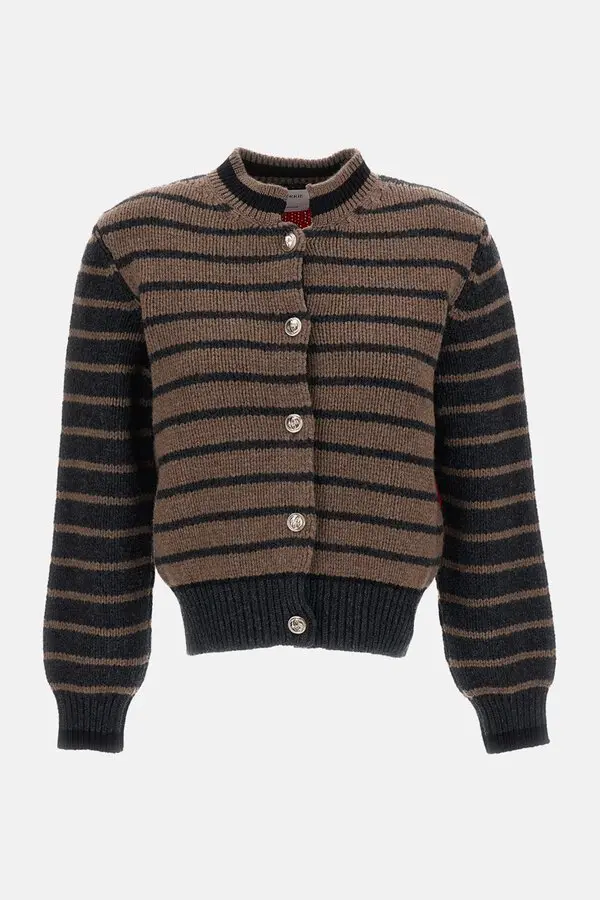 BARRIE Cardigan In Lana E Cashmere A Righe