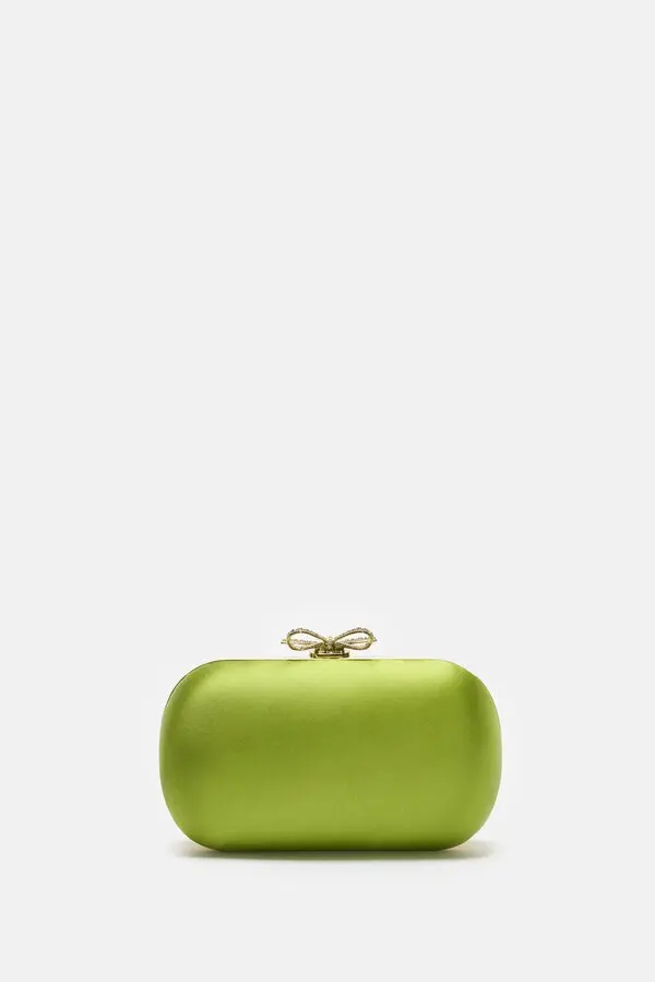 SELF-PORTRAIT Borsa Clutch In Satin - Verde