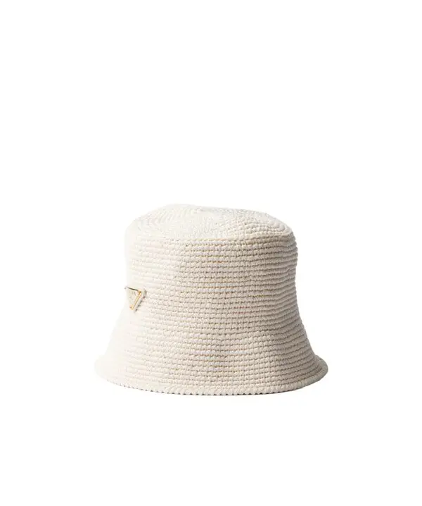 Prada Crochet Bucket Hat - Ivory
