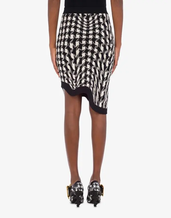 Moschino Houndstooth Virgin Wool Skirt