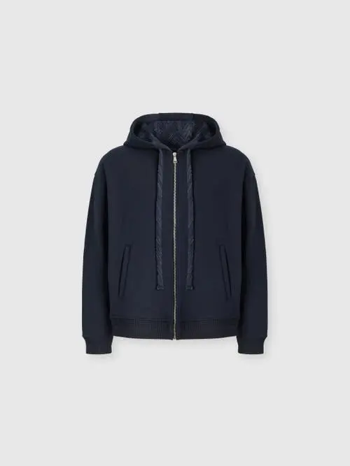 Missoni Cotton Zip-up Hoodie With Insert - Blue