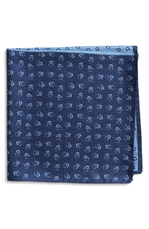 Nordstrom Panel Silk Pocket Square - Lt Blue