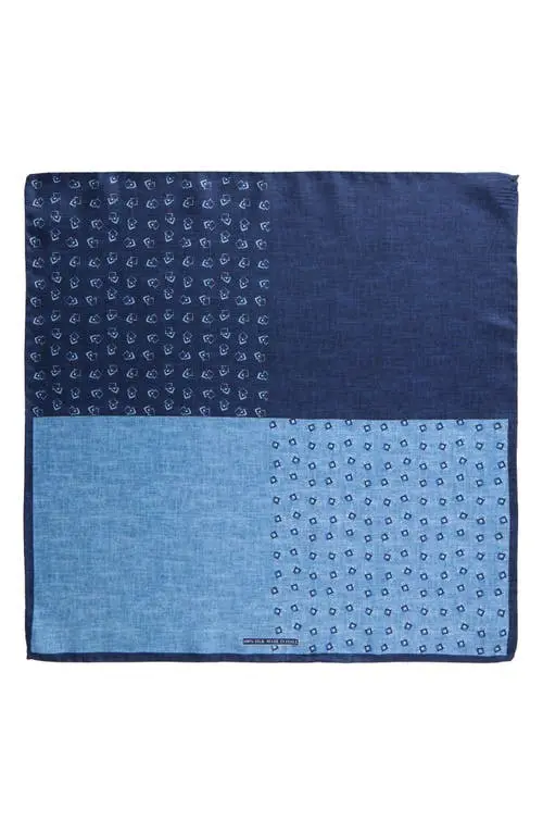 Nordstrom Panel Silk Pocket Square - Lt Blue