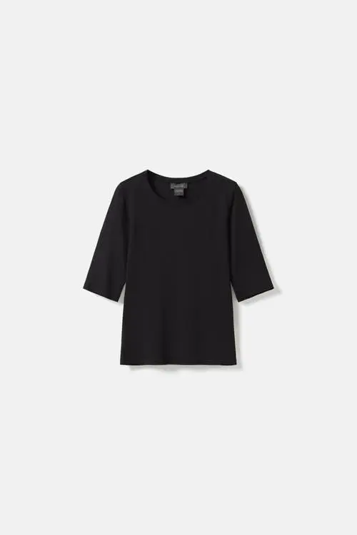 RESIDUS Caline Fitted Elbow Sleeve Jersey Top - Black