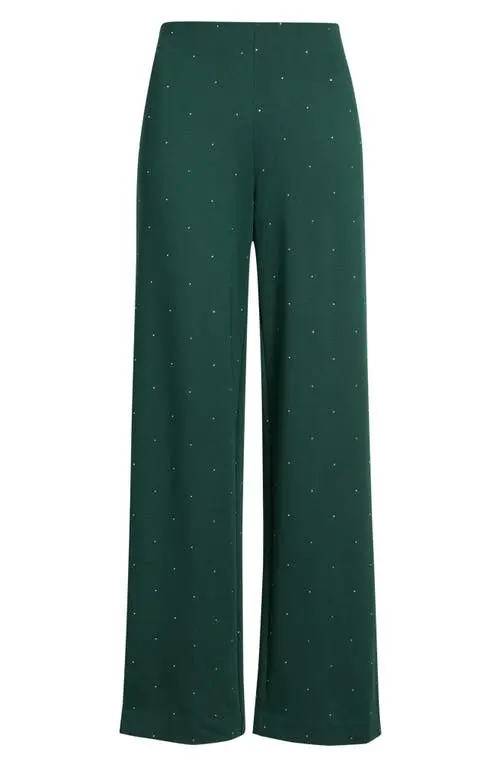 Anne Klein Embellished Hollywood Waist Pull-on Straight Leg Pants - Pine Forest