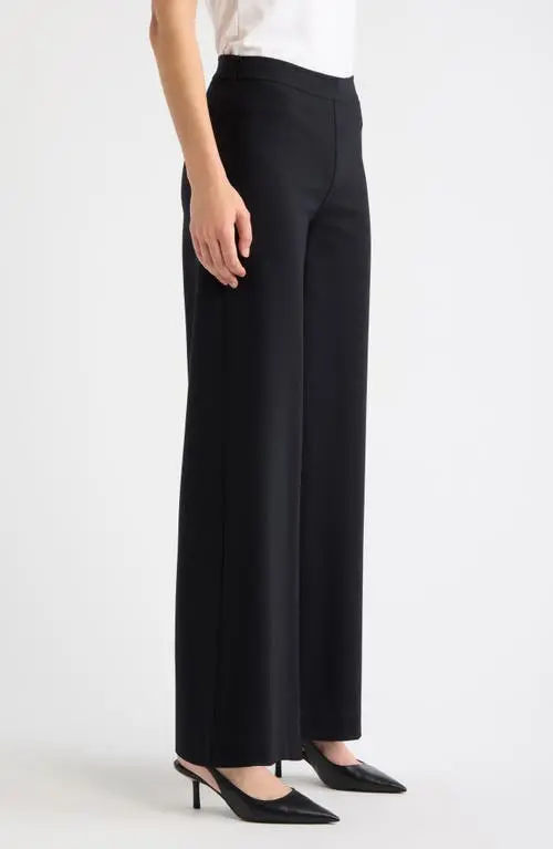 Caslon Ponte High Waist Wide Leg Pants - Black