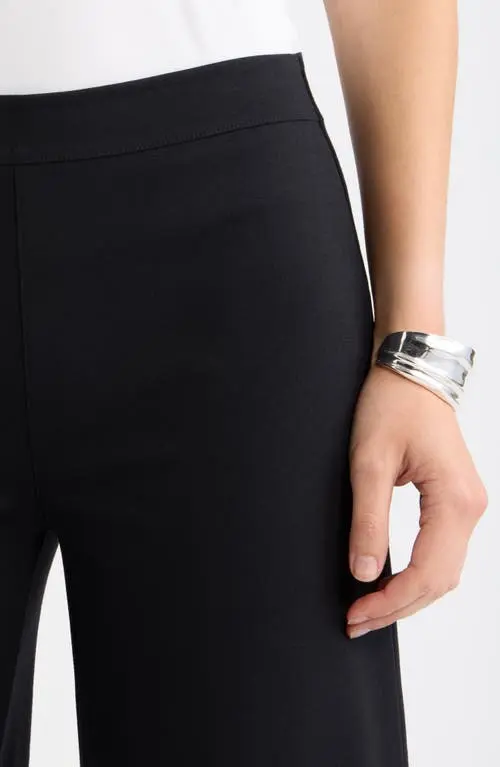Caslon Ponte High Waist Wide Leg Pants - Black