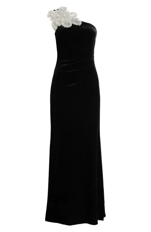 Eliza J One-shoulder Velvet Dress