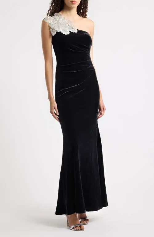 Eliza J One-shoulder Velvet Dress