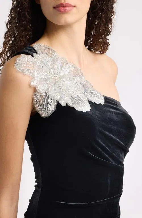 Eliza J One-shoulder Velvet Dress