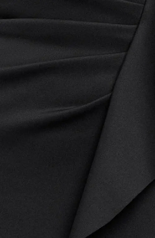 XSCAPE EVENINGS Ruffle Strapless Scuba Crepe Gown