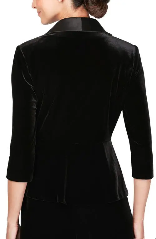 Alex Evenings Velvet Side Button Peplum Top