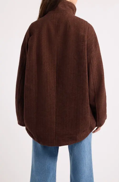 Free People Beau Cocoon Coat - Brown Combo
