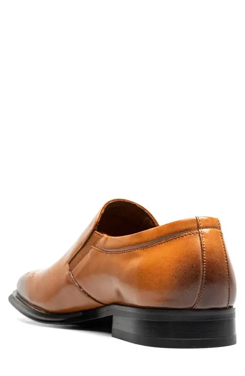 STACY ADAMS Alistair Leather Plain Toe Slip-on - Tan