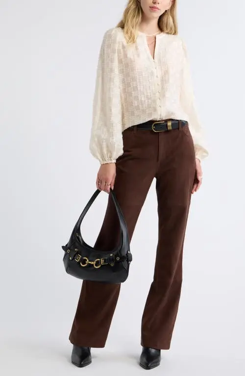 Treasure & Bond Flare Leg Suede Pants