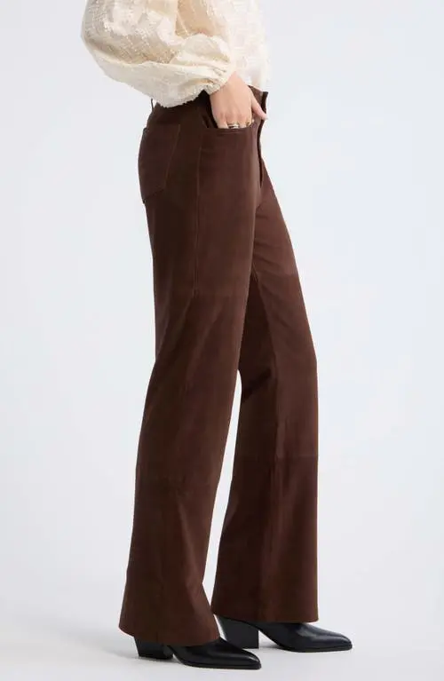 Treasure & Bond Flare Leg Suede Pants