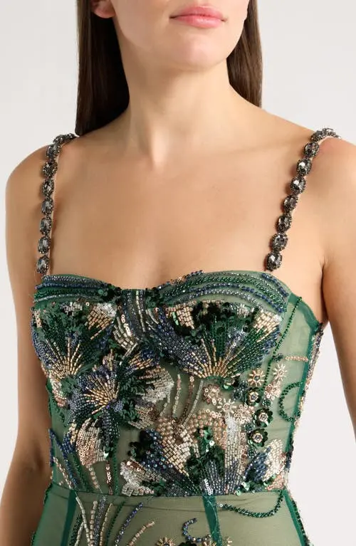 BRONX BANCO Embellished Column Gown