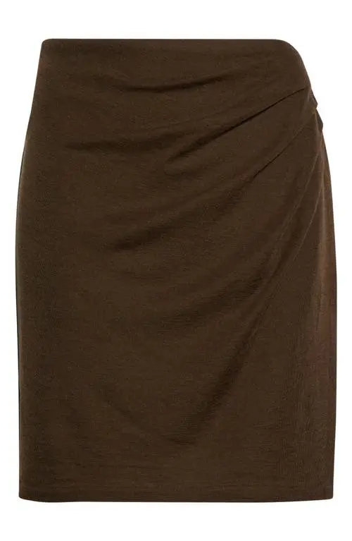 Vince Side Drape Wool Blend Skirt