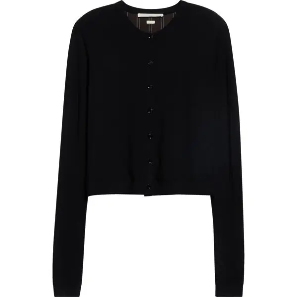 JASON WU Mixed Media Merino Wool & Stripe Cardigan