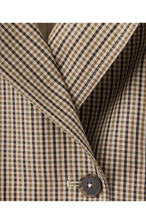 Mango Everest Plaid Belted Jacket