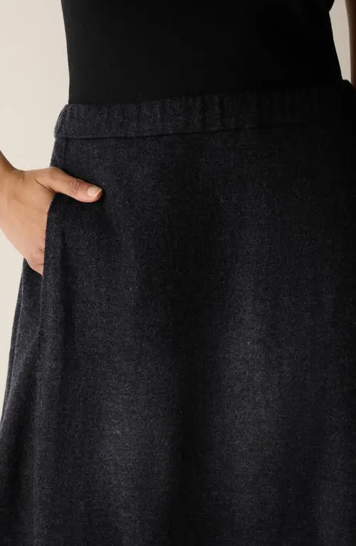 Eileen Fisher Virgin Wool Midi Lantern Skirt