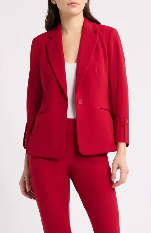 Anne Klein One-button Blazer - Vermillion