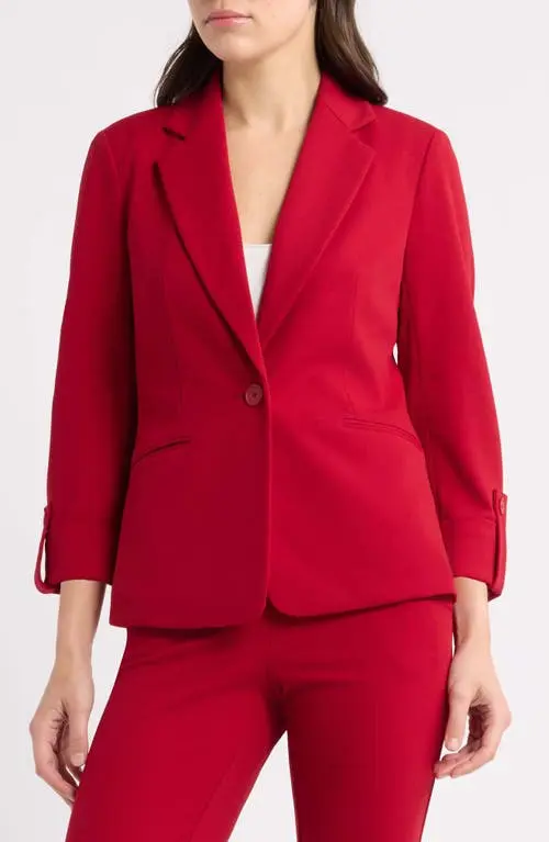 Anne Klein One-button Blazer - Vermillion