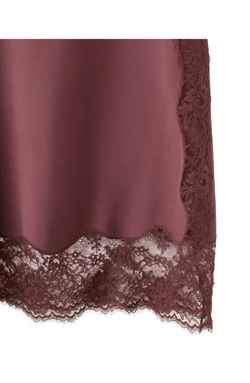 Mango Lace Trimmed Satin Midi Dress