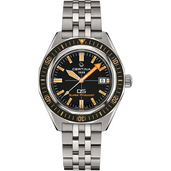 CERTINA Ds Super Ph2000m Automatic Bracelet Watch - Titanium/black Dial