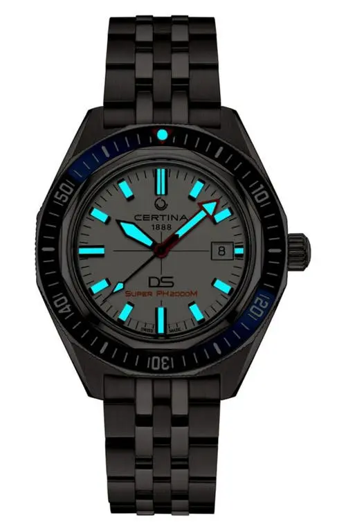 CERTINA Ds Super Ph2000m Automatic Bracelet Watch - Titanium/white Dial