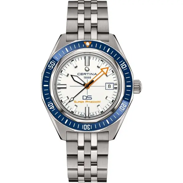 CERTINA Ds Super Ph2000m Automatic Bracelet Watch - Titanium/white Dial