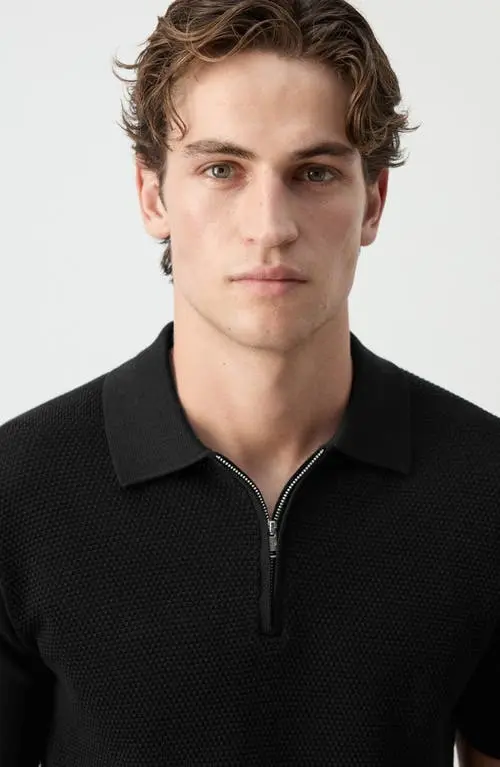 Mango Zip Cotton Knit Polo