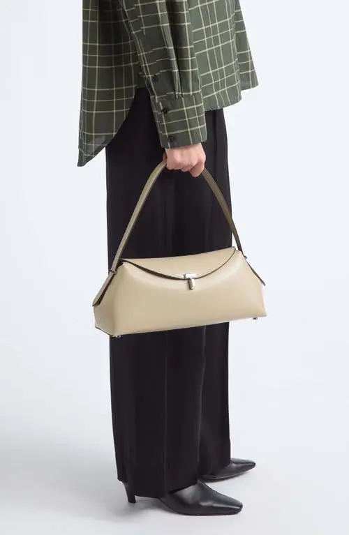 TOTEME T-lock Leather Shoulder Bag - Fawn