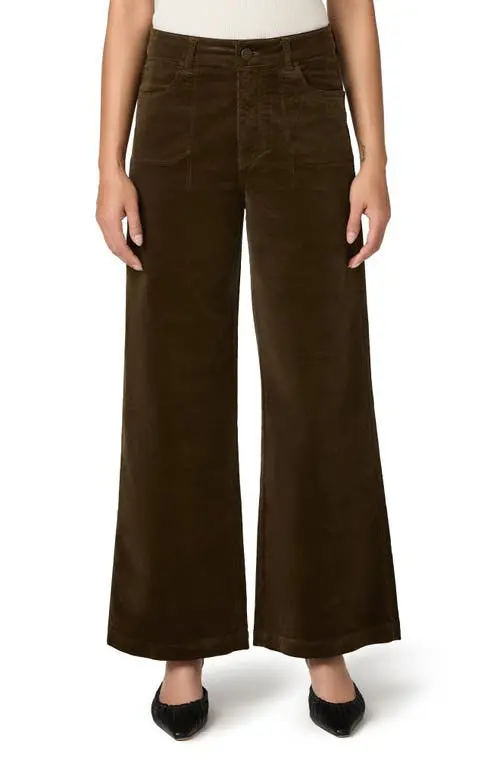 Paige Anessa Stitch Utility High Waist Wide Leg Ankle Jeans - Fern