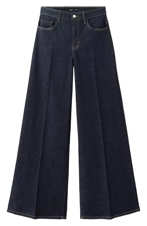 Mango Elise High Waist Wide Leg Jeans - Open Blue