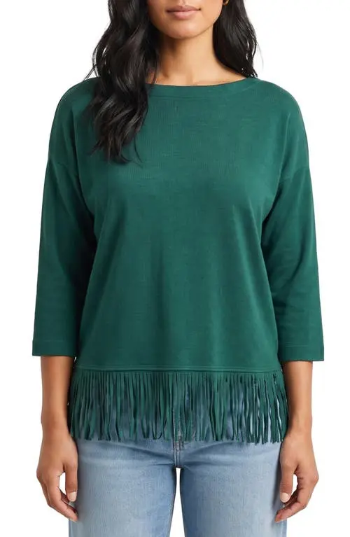 Karen Kane Fringe Top - Spruce