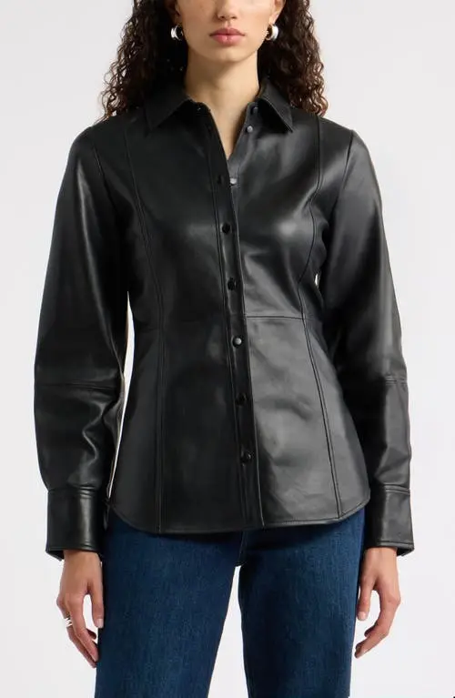 Nordstrom Waisted Leather Shirt