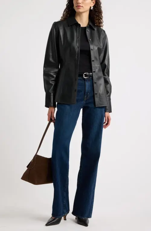 Nordstrom Waisted Leather Shirt