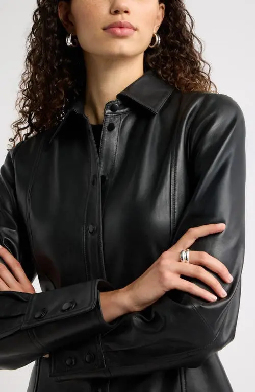 Nordstrom Waisted Leather Shirt