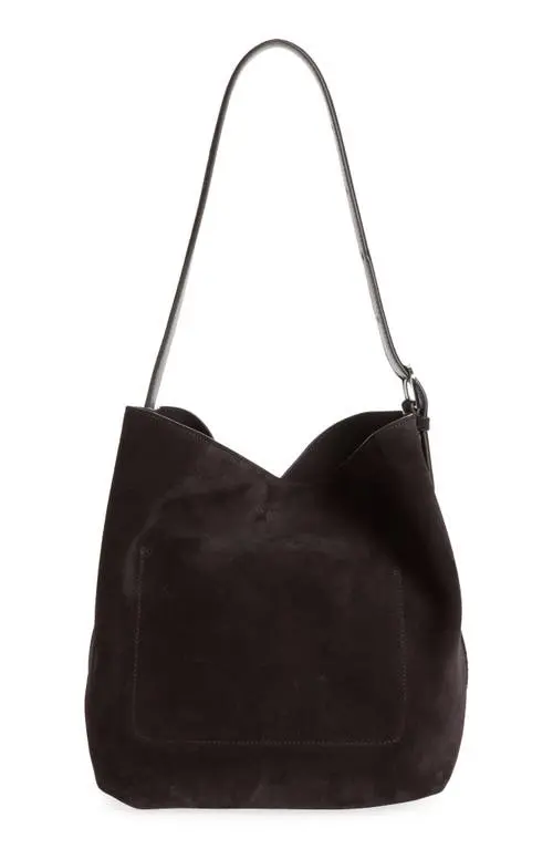 TOTEME Medium Belted Suede Tote - Espresso