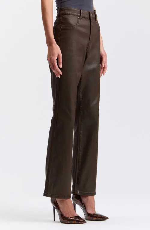 Avec Les Filles Coated High Waist Bootcut Jeans