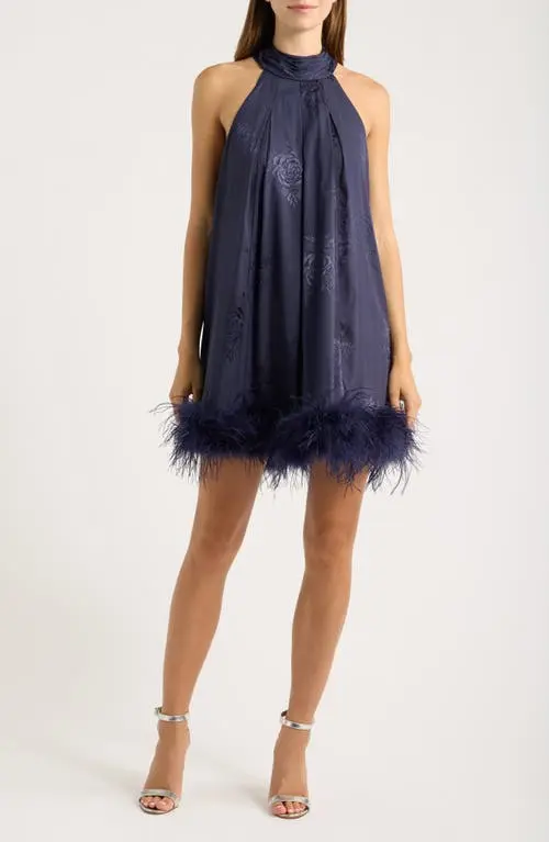 HUTCH Feather Hem Sleeveless Swing Dress