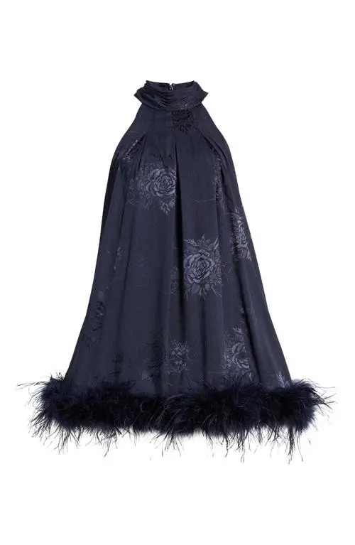 HUTCH Feather Hem Sleeveless Swing Dress