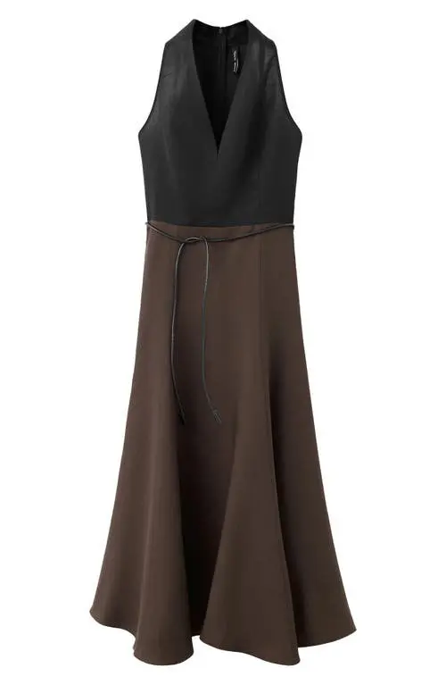 Mango Bicolor A-line Midi Dress