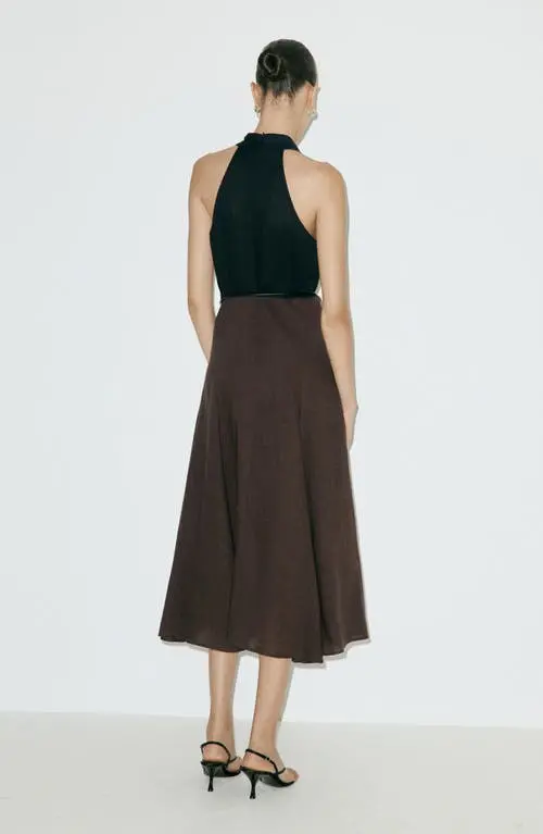 Mango Bicolor A-line Midi Dress
