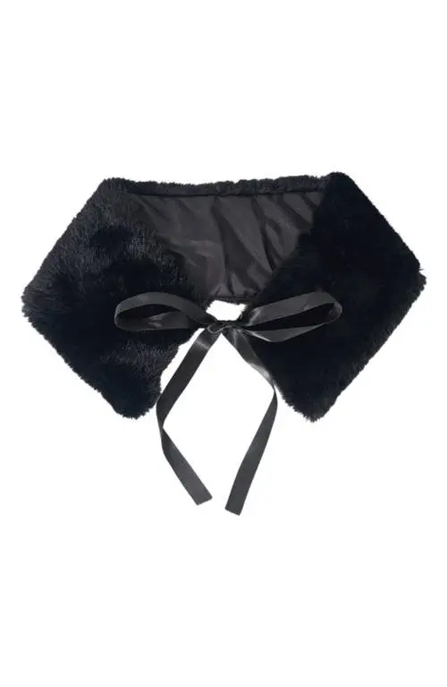 PETIT MOMENTS Norfolk Faux Fur Collar - Black